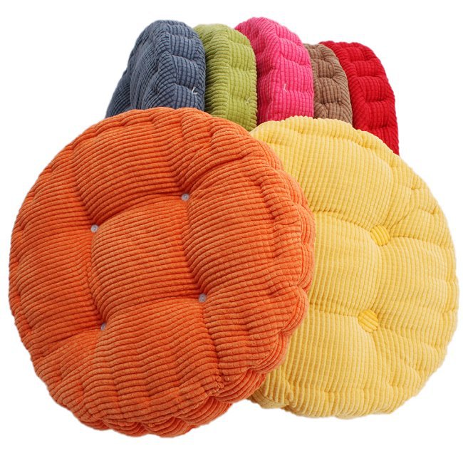 36-38cm-Round-Shape-Plaid-Chair-Pad-Cushion-Thicker-Soft-Washable ...